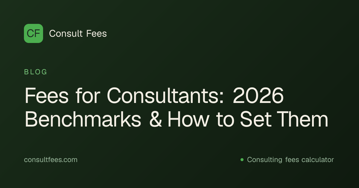 Fees for Consultants: 2026 Benchmarks & How to Set Them